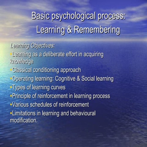 Basic psychological process ---learning | PPT