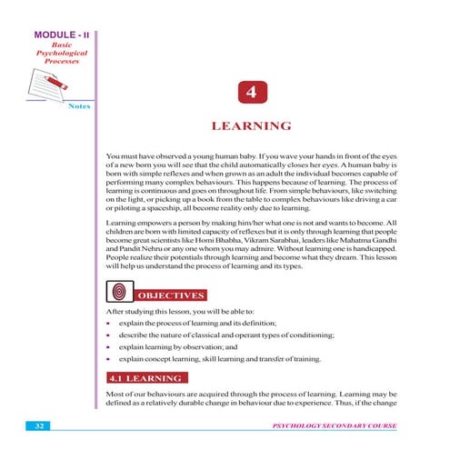 Basic psychological processes learning | PDF
