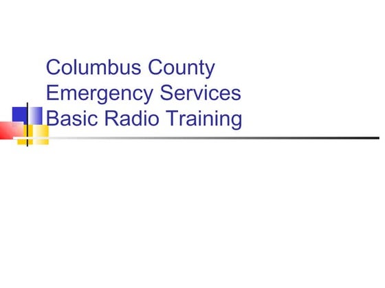 Module 1: Intro to Radio Basics -- for Trainers | PPT