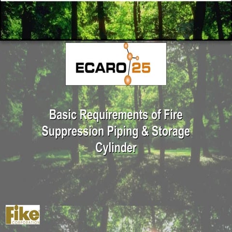 Basic requirement for fire suppression piping - ECARO-25 | PPT