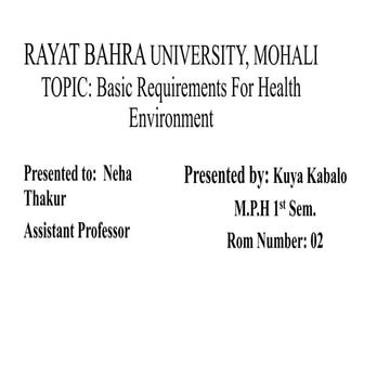 Basic Requirements for health Environment.pptx