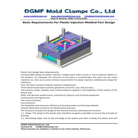 Basic requirements for plastic injection molded part design | PDF