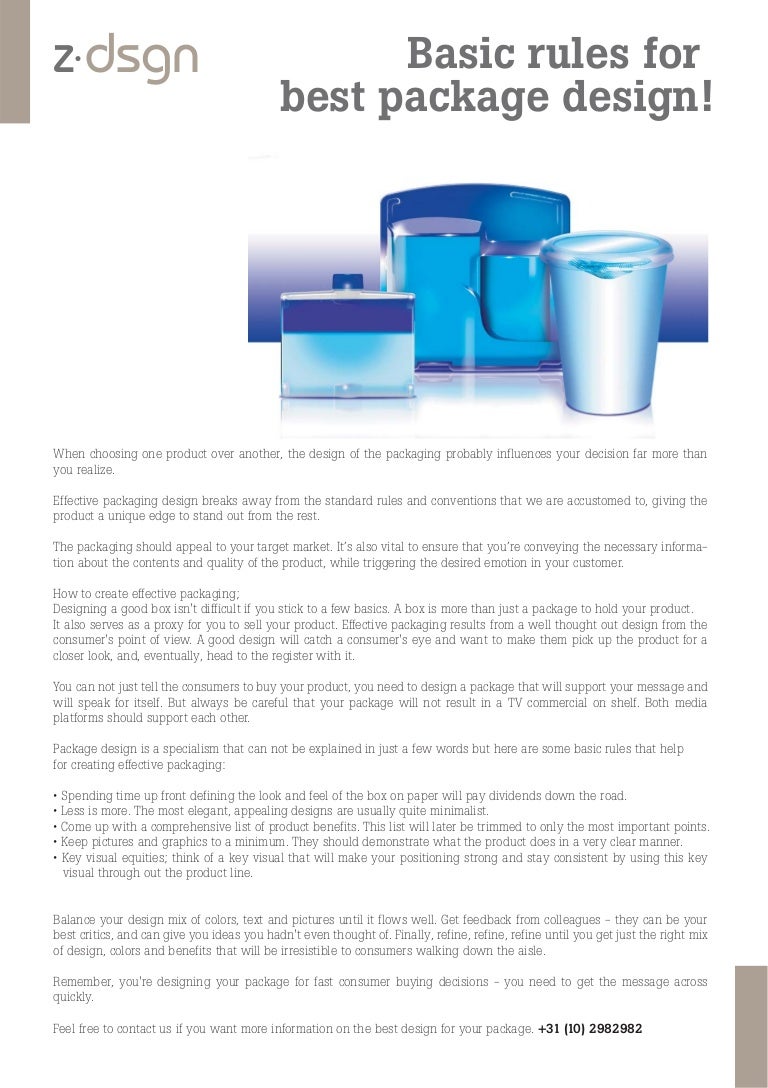 Basic rules for package design