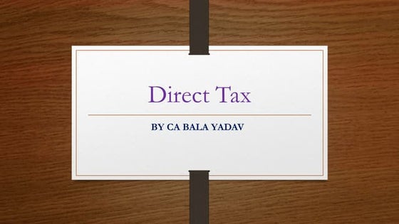 Income tax introduction and basic concepts | PPTX