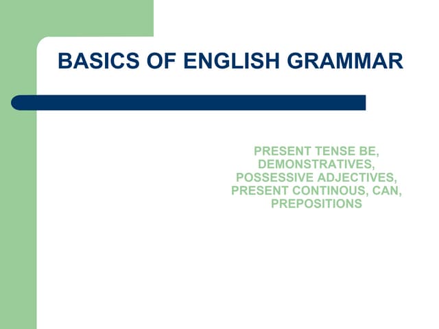 Basics of English Grammar | PPT