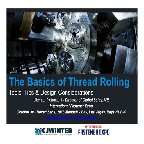 The Basics of Thread Rolling | PDF
