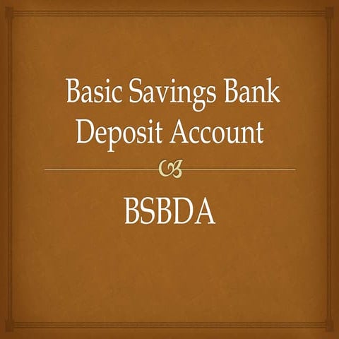 Basic saving deposit account | PPTX