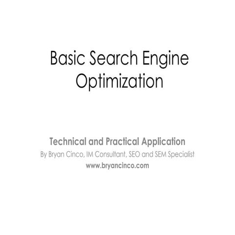 Basic Search Engine Optimization - DOST R8 Lecture | PPT