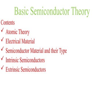 Basic Semiconductor Theory enjoy the slide | PPT