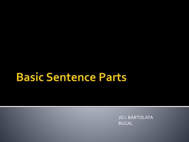 Sentence patterns | PPTX