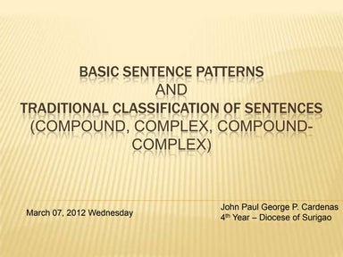 Sentence Classification | PPT