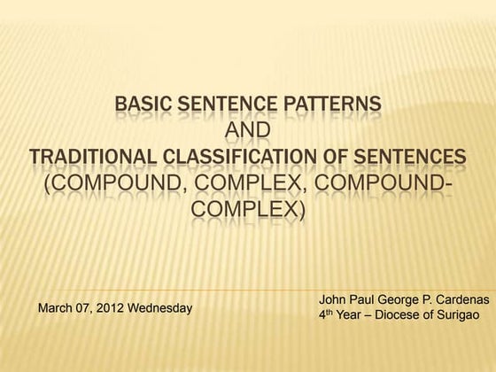 Basic sentence patterns | PPTX