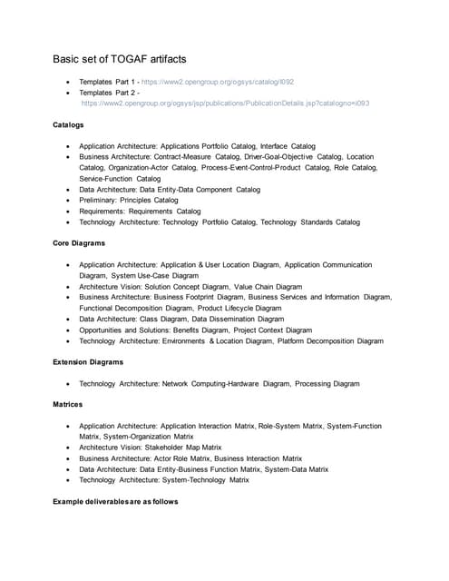 Togaf 9 Template Statement Of Architecture Work