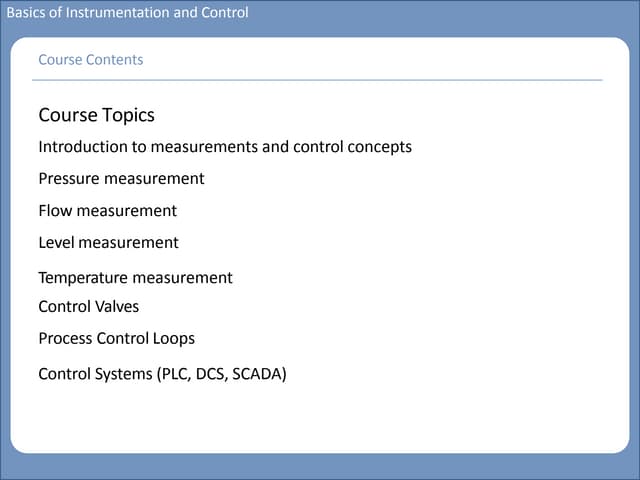 Instrumentation and process control fundamentals | PPTX