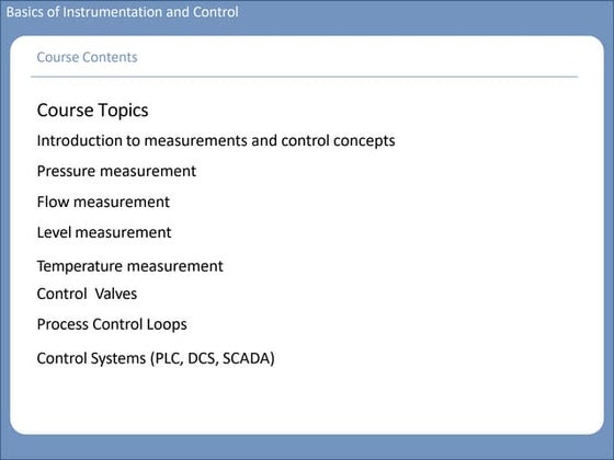 Instrumentation and process control fundamentals | PPTX