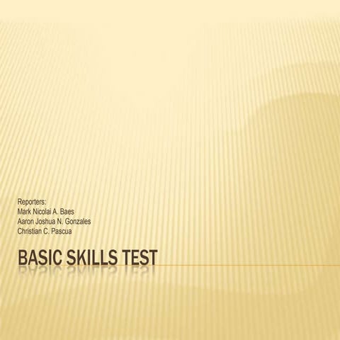 Basic Skill Test | PPT