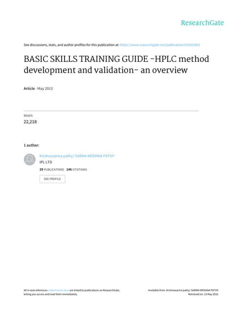 HPLC method development | PPTX