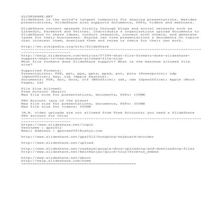 Slideshare Info | TXT