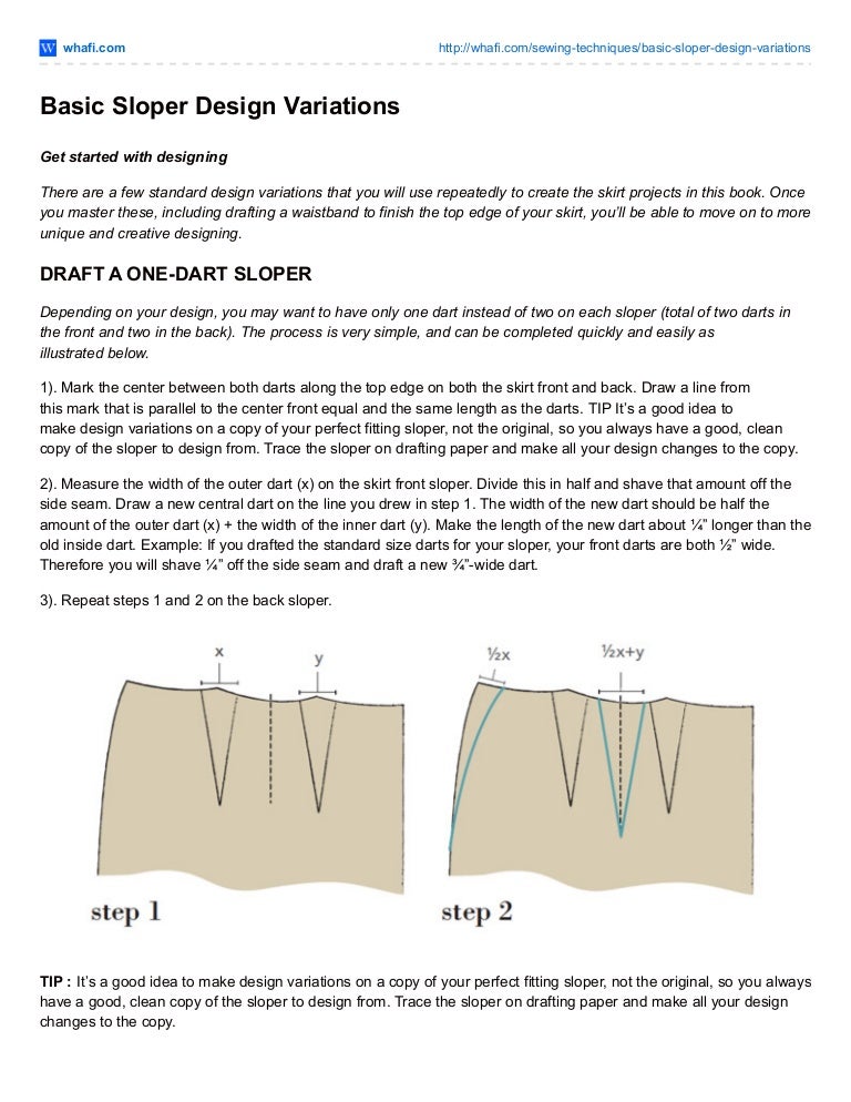 Basic sloper design variations