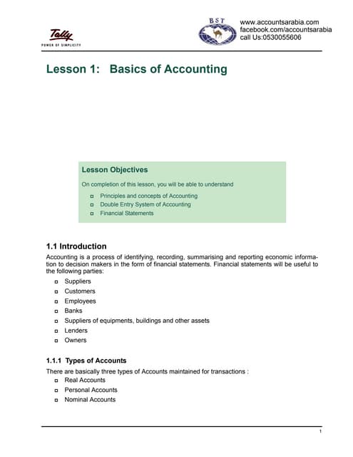 Chapter 1: Fundamentals of Accounting | PPTX
