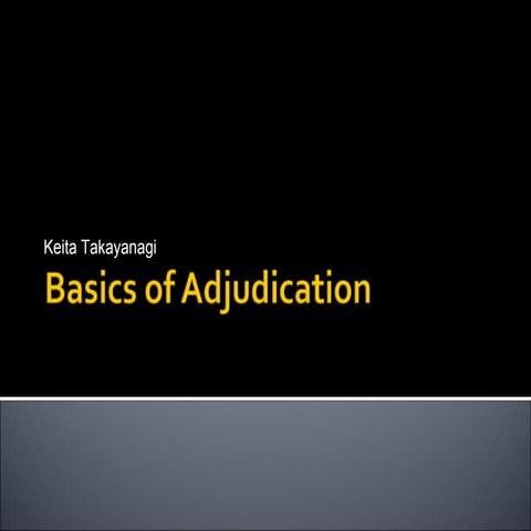 Basics of adjudication | PPT