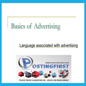 Get Aware of The Basics of Advertising | PPT