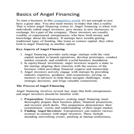 Discover the Basics of Angel Financing .pdf