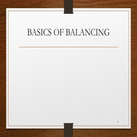 BASICS OF MACHINE BALANCING (STATIC & DYNAMIC) | PPTX