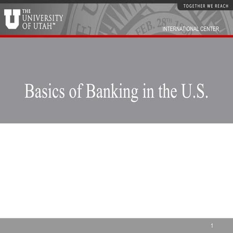 Basics of Banking in the U.S. | PPT | Credit Cards | Personal Debt