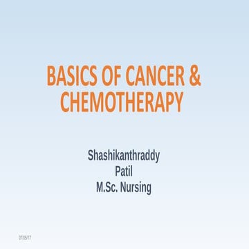 Basics of cancer and chemotherapy | PPT