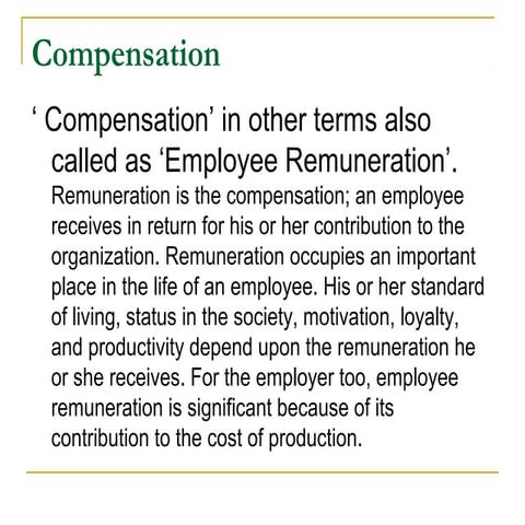 Basics of compensation | PPT