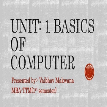 Basics of computer | PPT