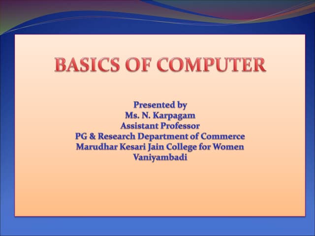 Presentation on computer | PPT