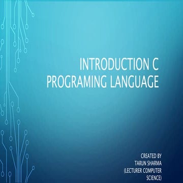 Introduction to c programming language
