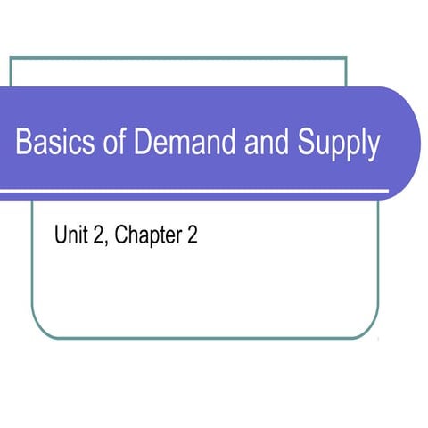 Basics of demand and supply | PPT