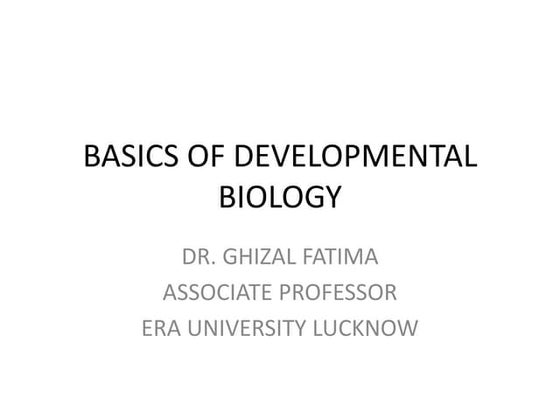 Developmental Biology | PPT