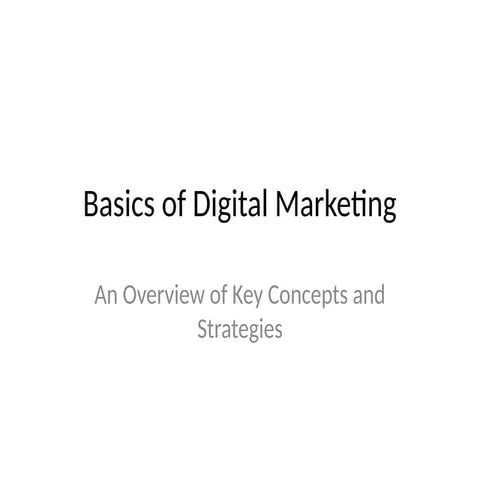 "Introduction to Digital Marketing Basics | PPTX