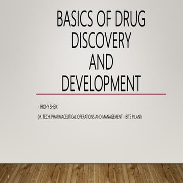 Basics of Drug Discovery and Development | PPTX