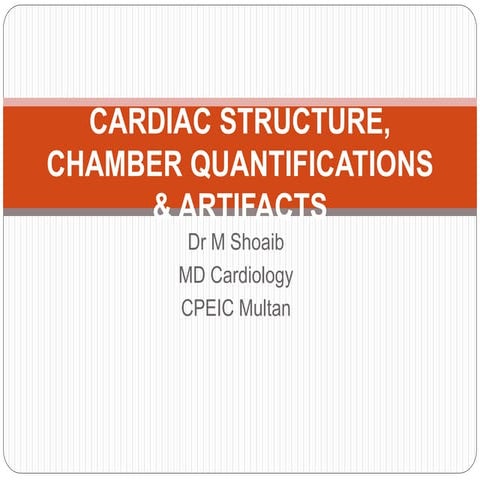 Basics of echo Cardiac Structure, Chamber quantifications & Artifacts.pptx