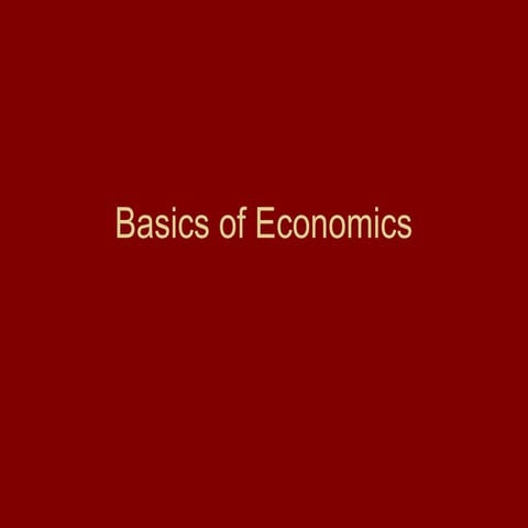 Basics of economics | PPT