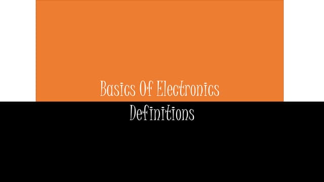 Electronic components ppt | PPTX
