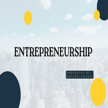 Basics of Entrepreneurship - Business Administration | PPT