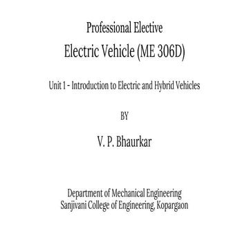 fundamentals of electric and hybrid vehicle | PDF
