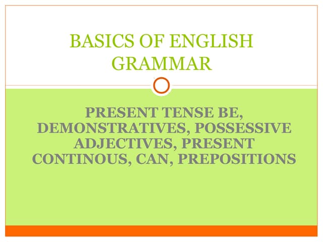 Basics of English Grammar | PPT
