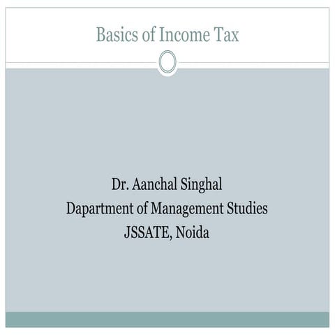 Basics of income tax | PPT