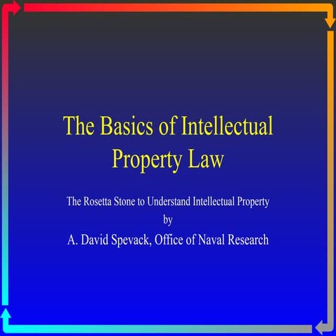 Basics of intellectual property law | PPT | Legal Services Industry ...