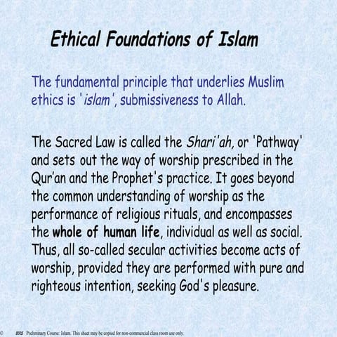 Basics of islamic ethics | PPT