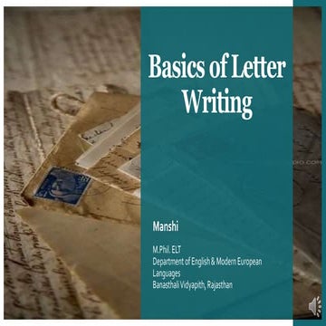 Basics of letter writing | PPTX