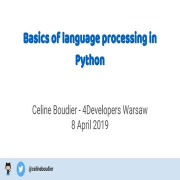 Basics Of Language Processing In Python Pdf Web Design And Html Internet