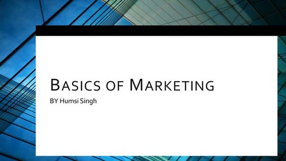 Introduction to sales & marketing | PPT